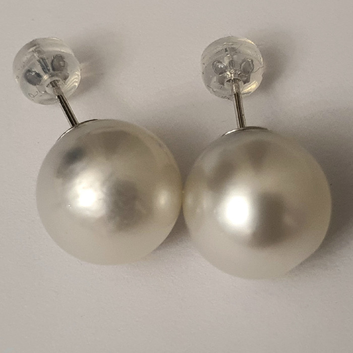 cercei argint 925 cu perle mari de 11.3mm South Sea :: lovesilver.ro